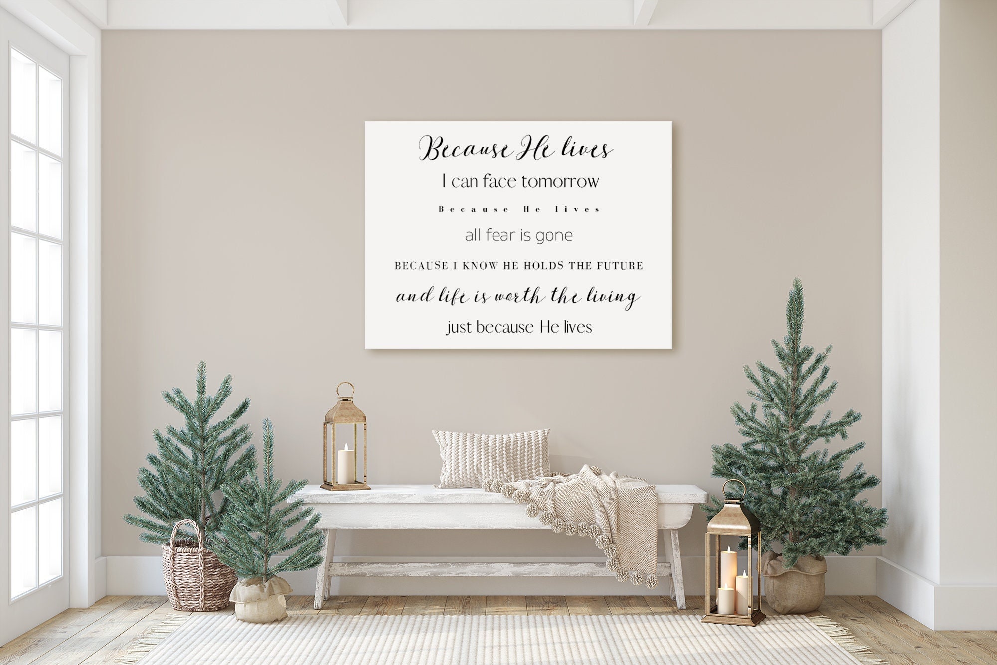 Because He Lives Hymn Wall Art Gospel Hymnal CANVAS Sign - Etsy