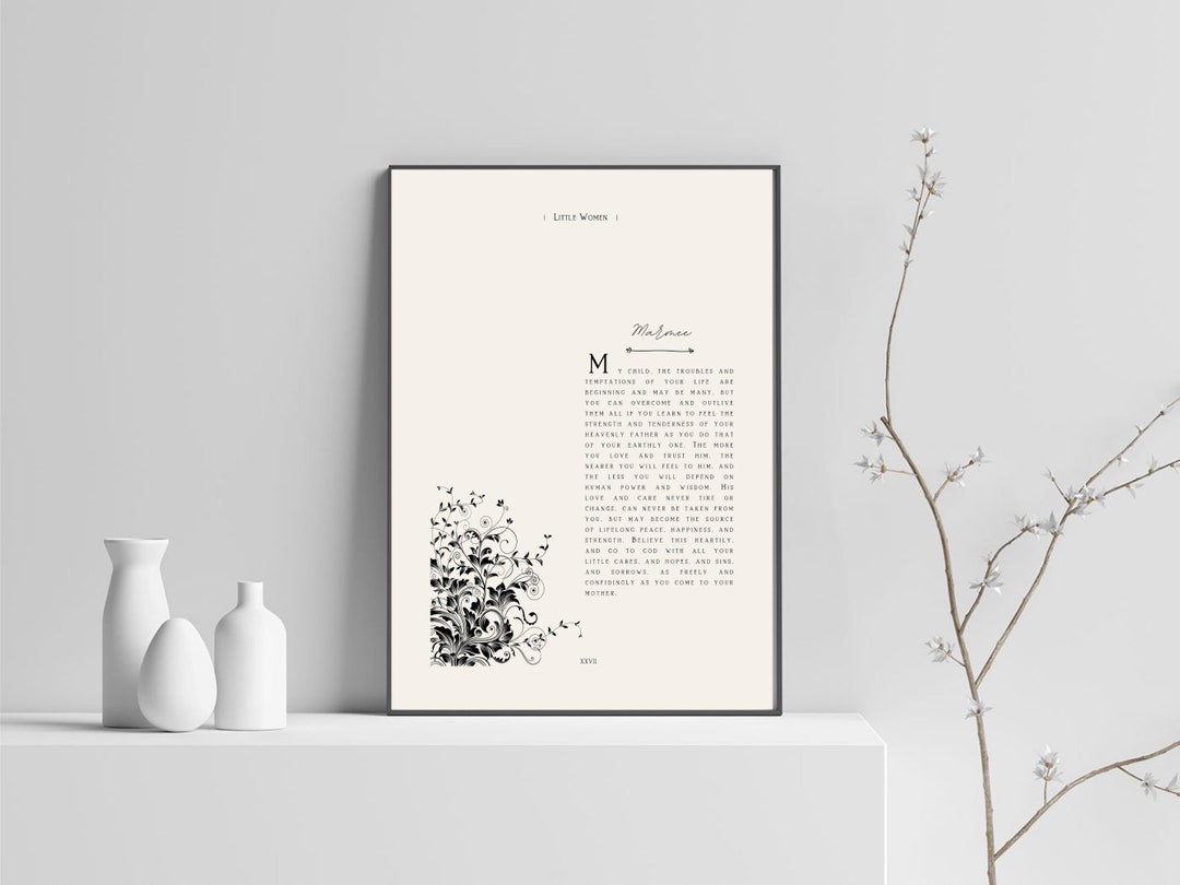Little Women Poster | Marmee Wisdom Quote Wall Art | Louisa May Alcott ...