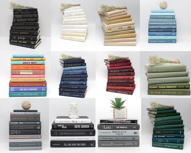 10 Colorful Boho Books Stack Rainbow Decorative Books | Etsy