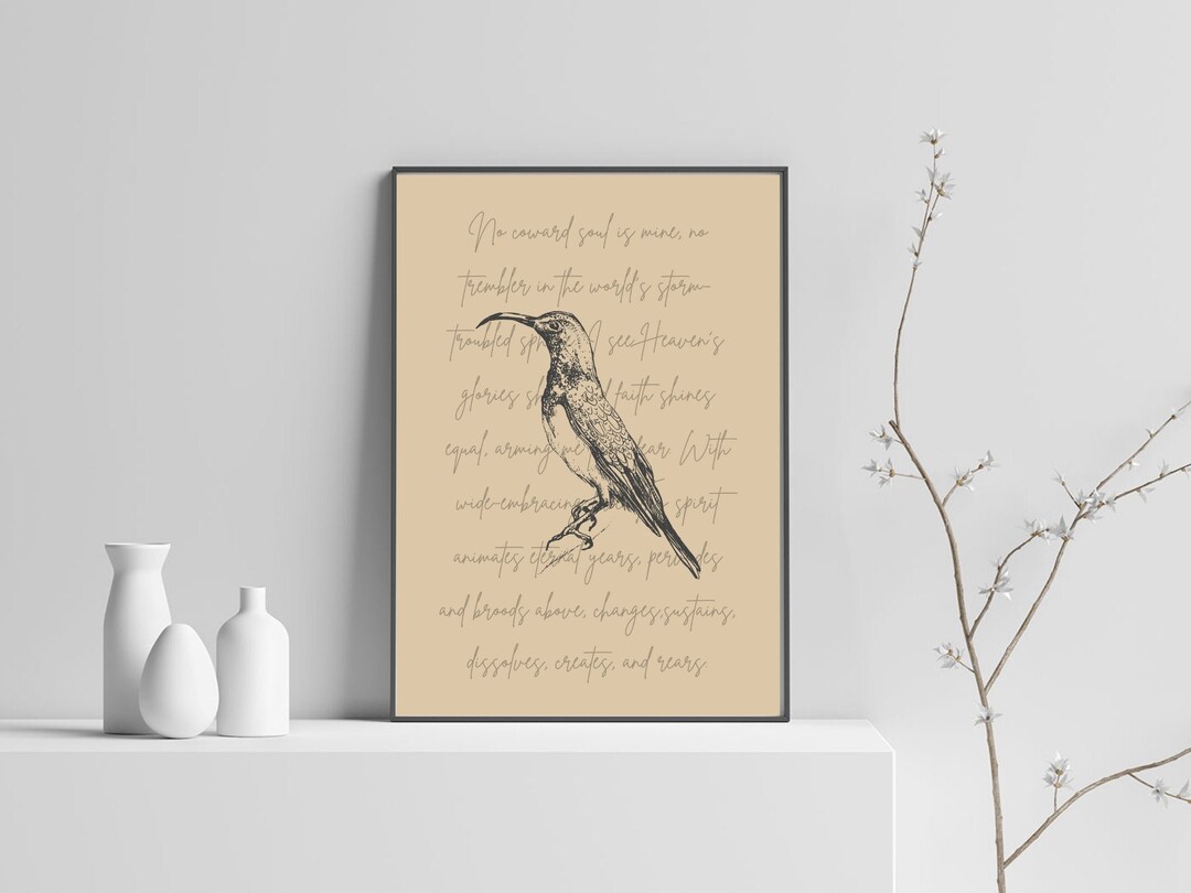 Emily Brontë Poetry Art Print "no Coward Soul is Mine", Christian Quote ...