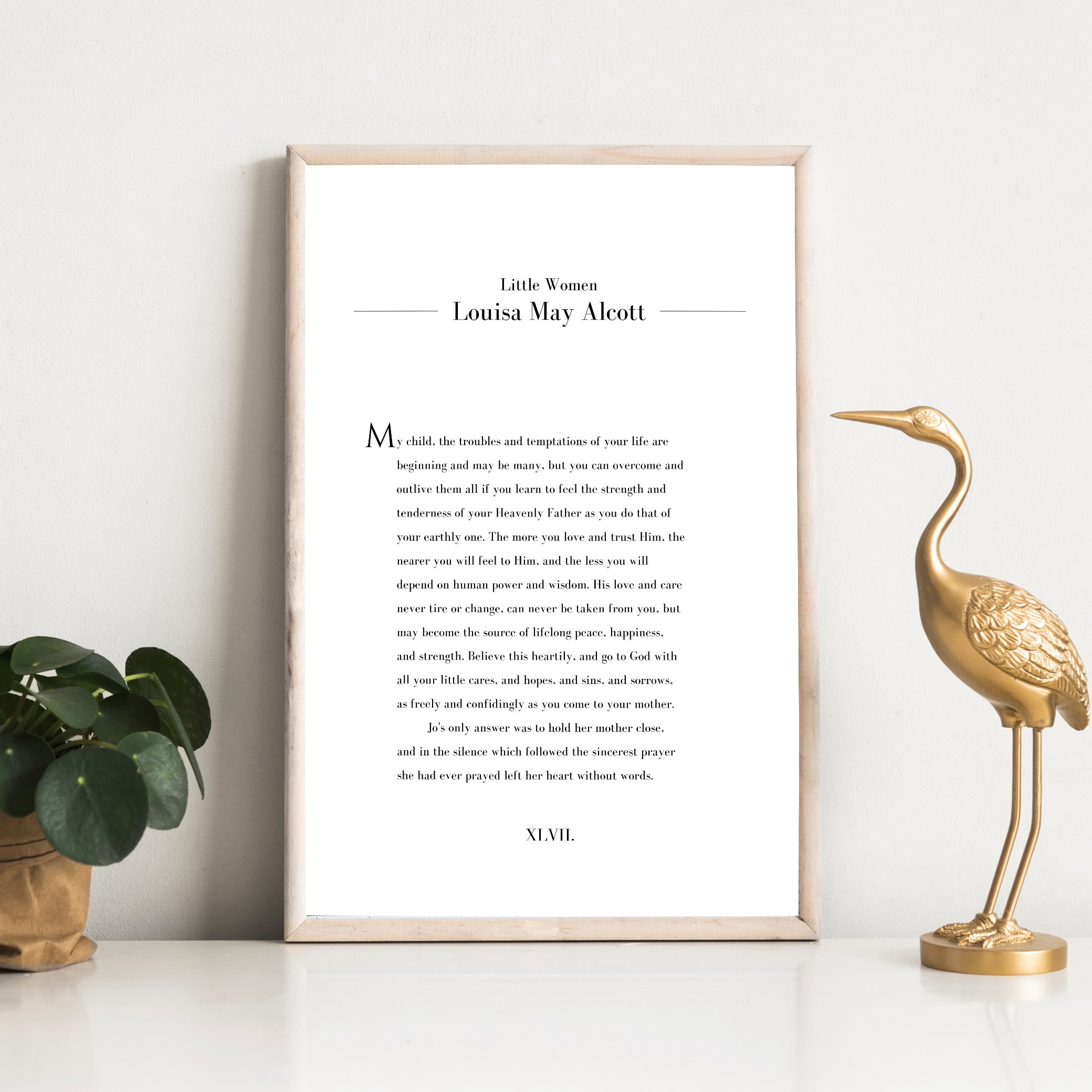 Little Women Book Quote Poster Marmee "go to God With Your Cares", "my ...