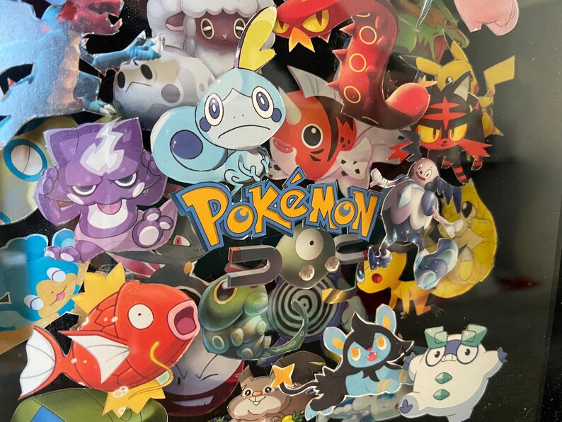 Pokémon Shadow Box All Types 7x7 - Etsy