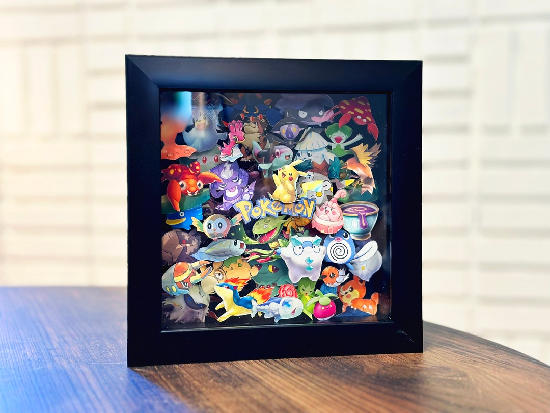 Pokémon Shadow Box All Types 7x7 - Etsy