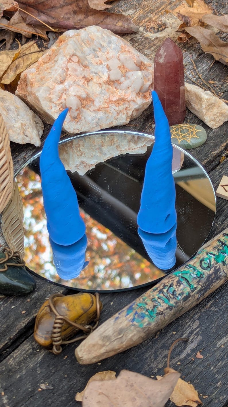 Clay Made Horns/long Blue Horns/handmade One of a Kind - Etsy Canada