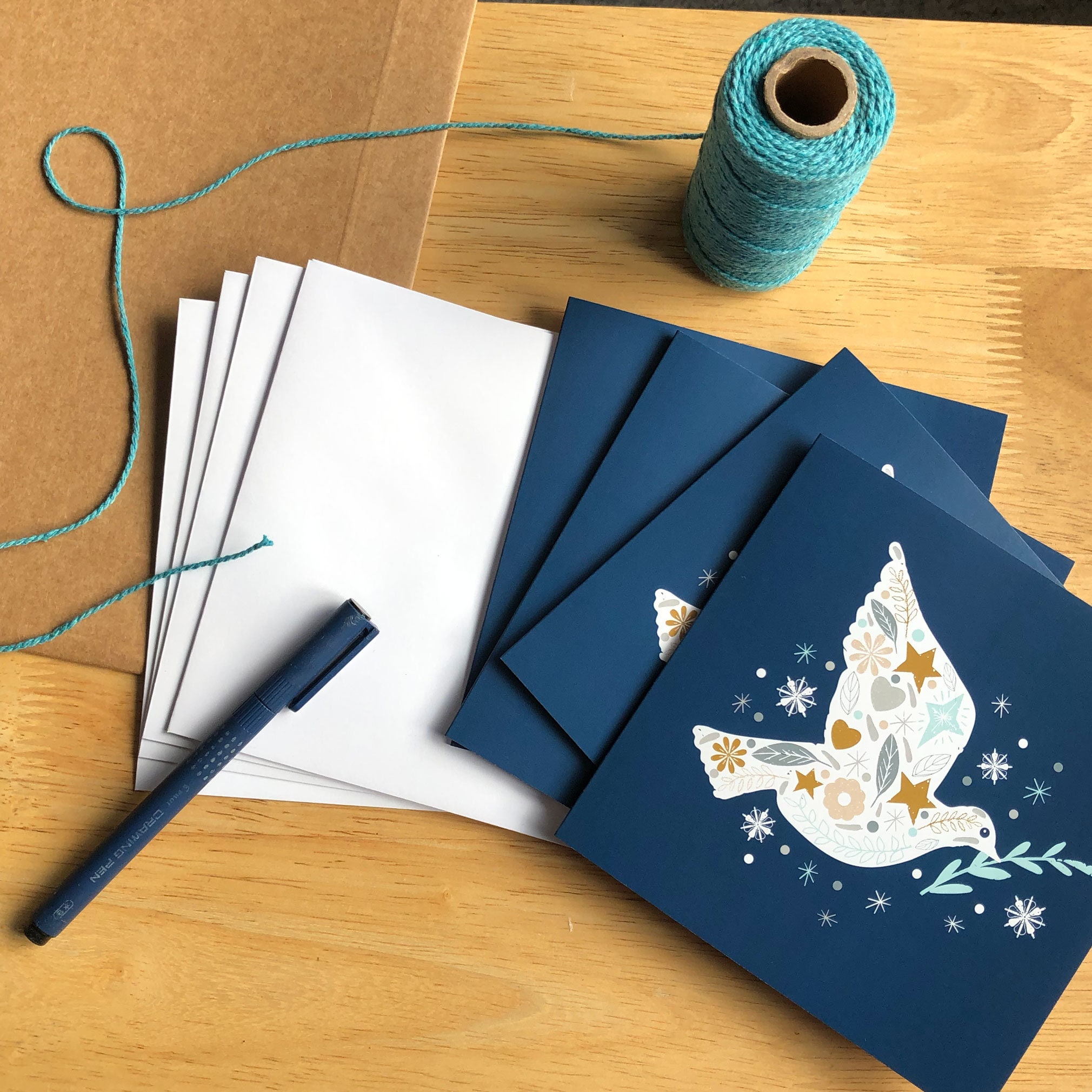 4 Pack Dove for Peace Christmas Cards, Peace on Earth, Cards for Hope ...