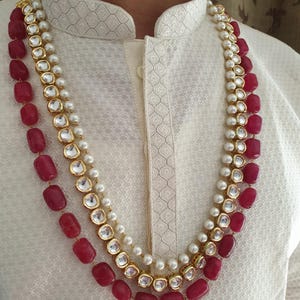 Groom Pearl Mala Necklace, Indian Wedding Jewelry for Men, Dulha ...
