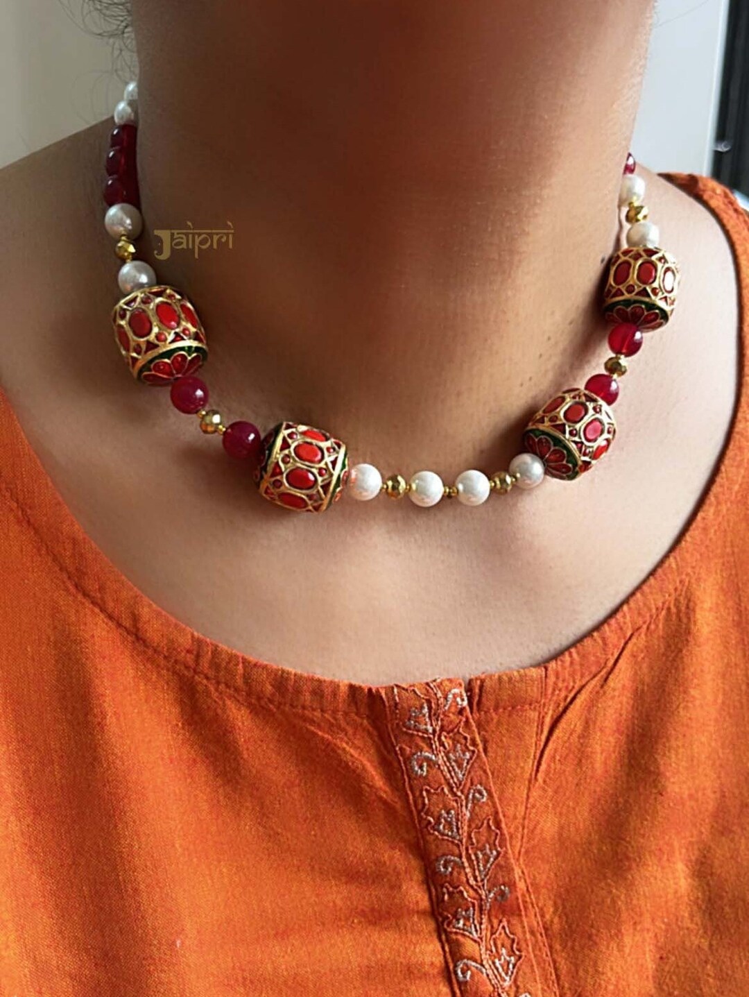 Traditional Jadau Beads Necklace: Indian Wedding Jewelry - Etsy