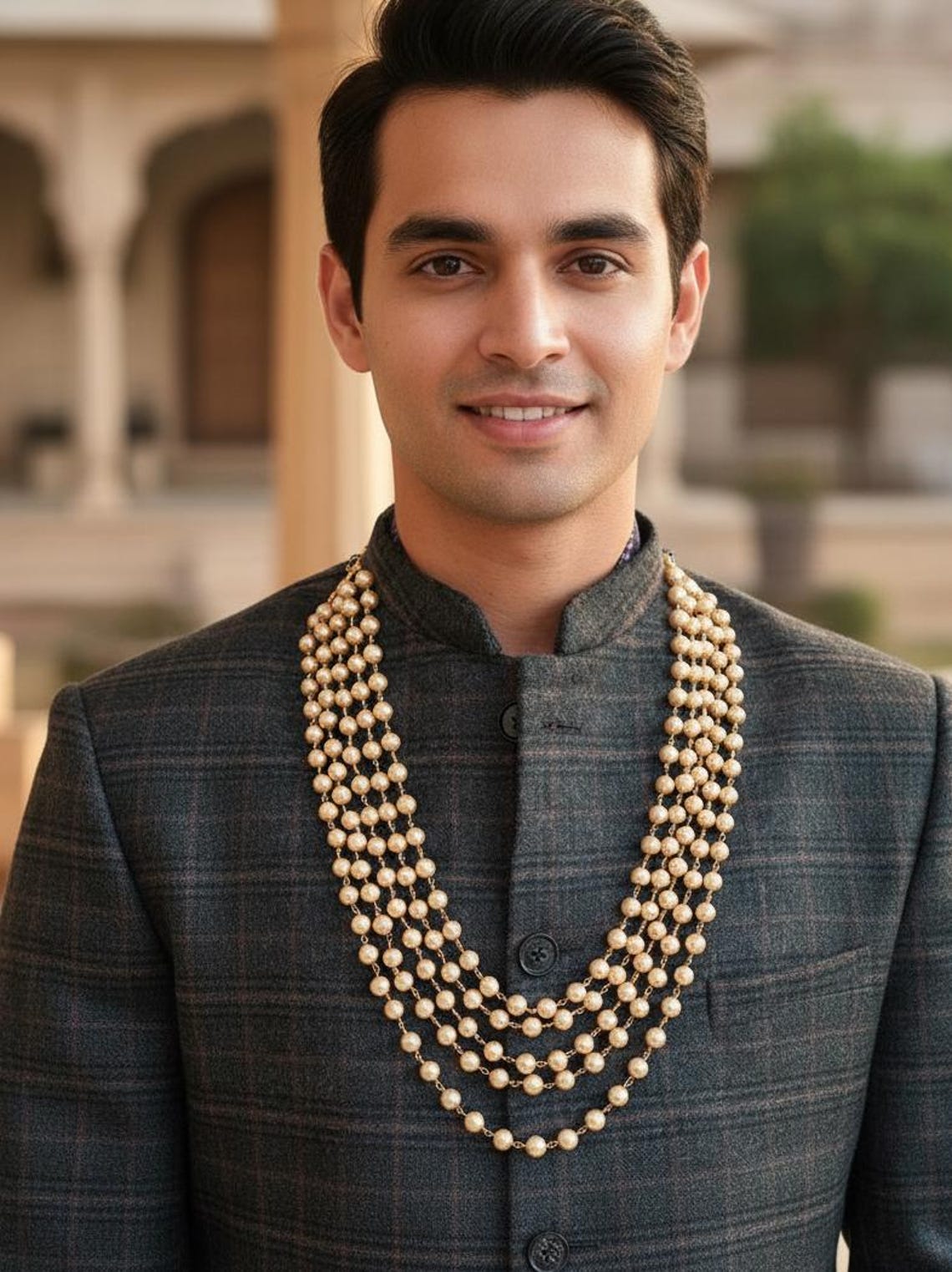 Pearl Mala for Groom, Multi Layer Pearl Sherwani Mala, Dulha Mala ...