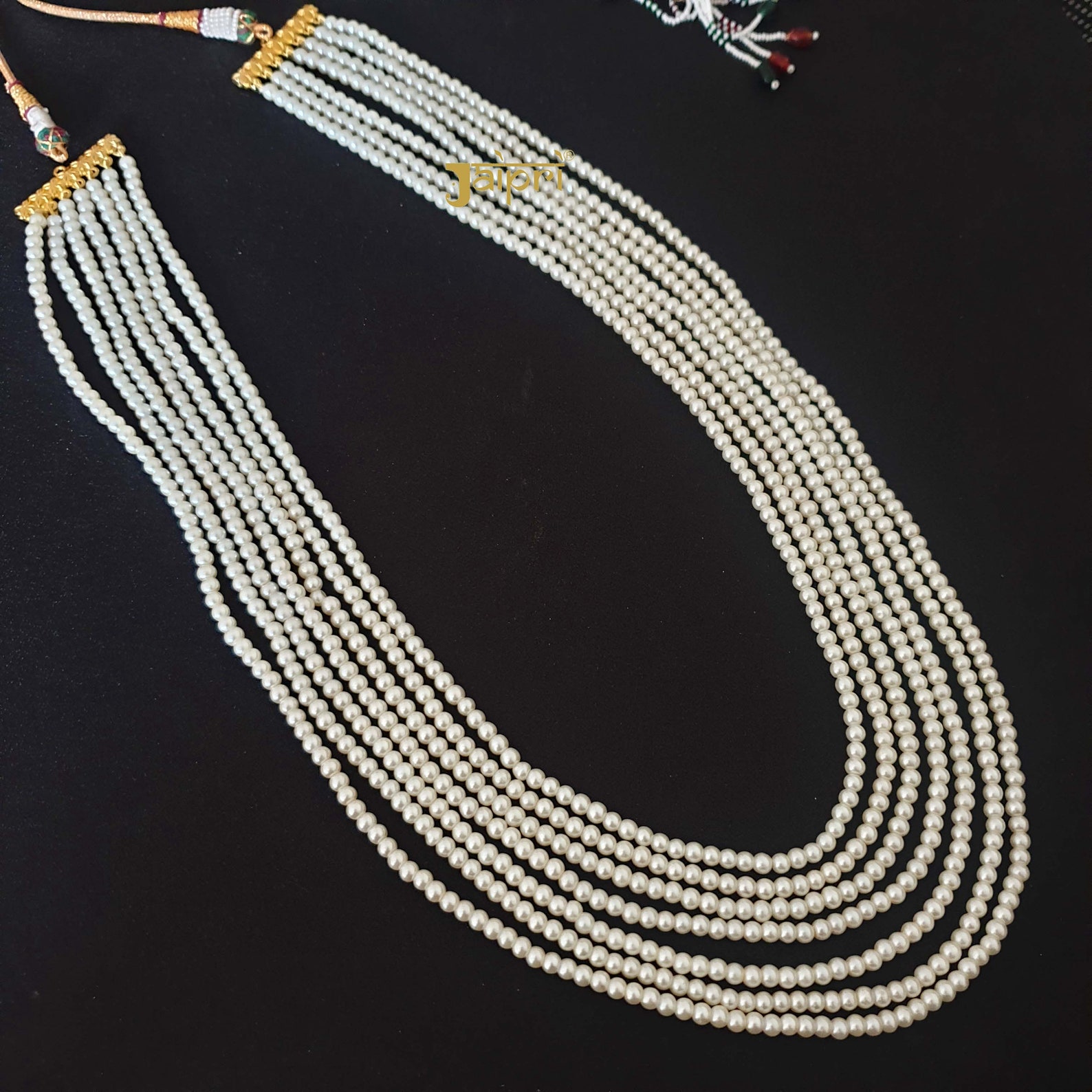 Designer Seven Layer Long Pearl Necklace for Groom, Dulha Mala, Indian ...