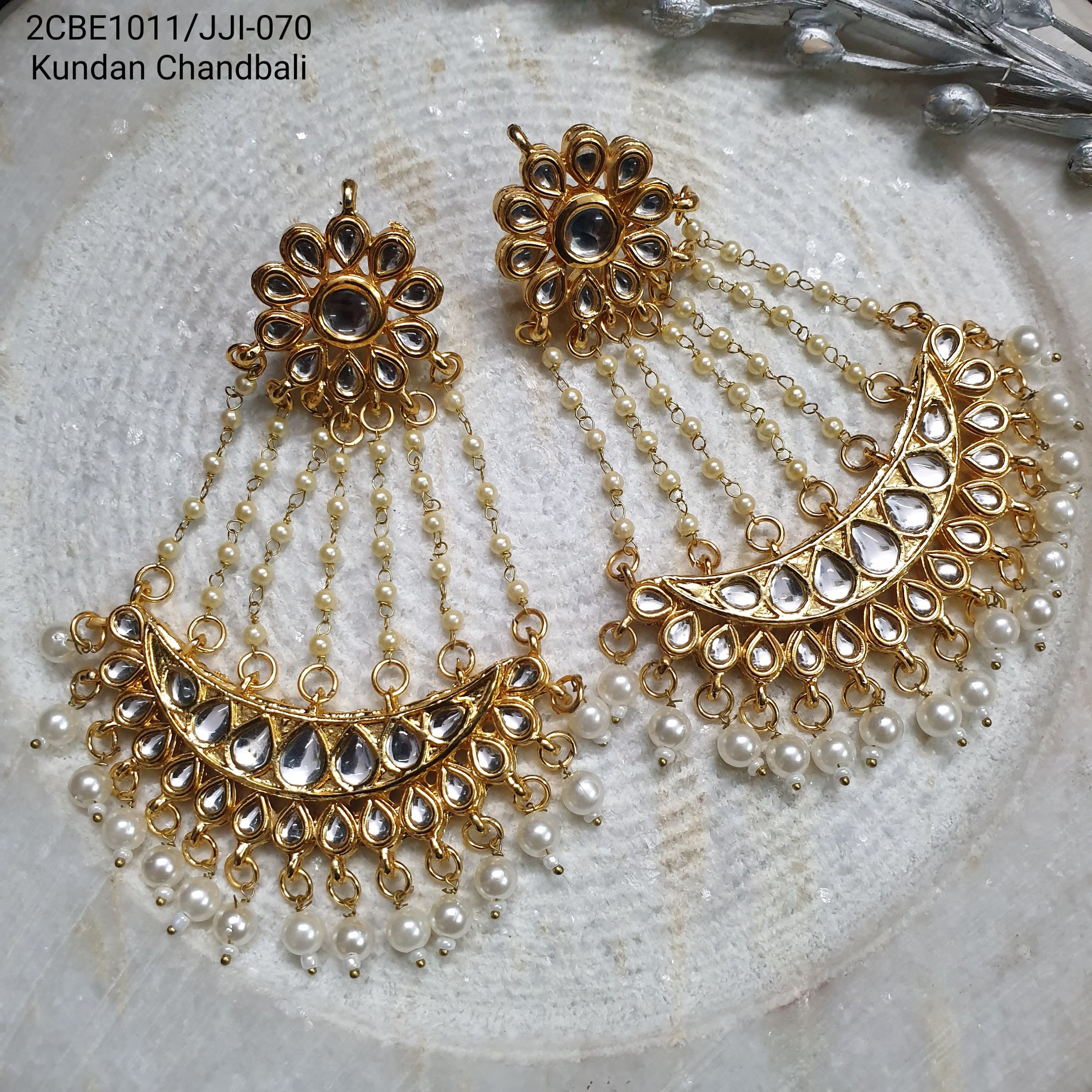Kundan moti earrings store