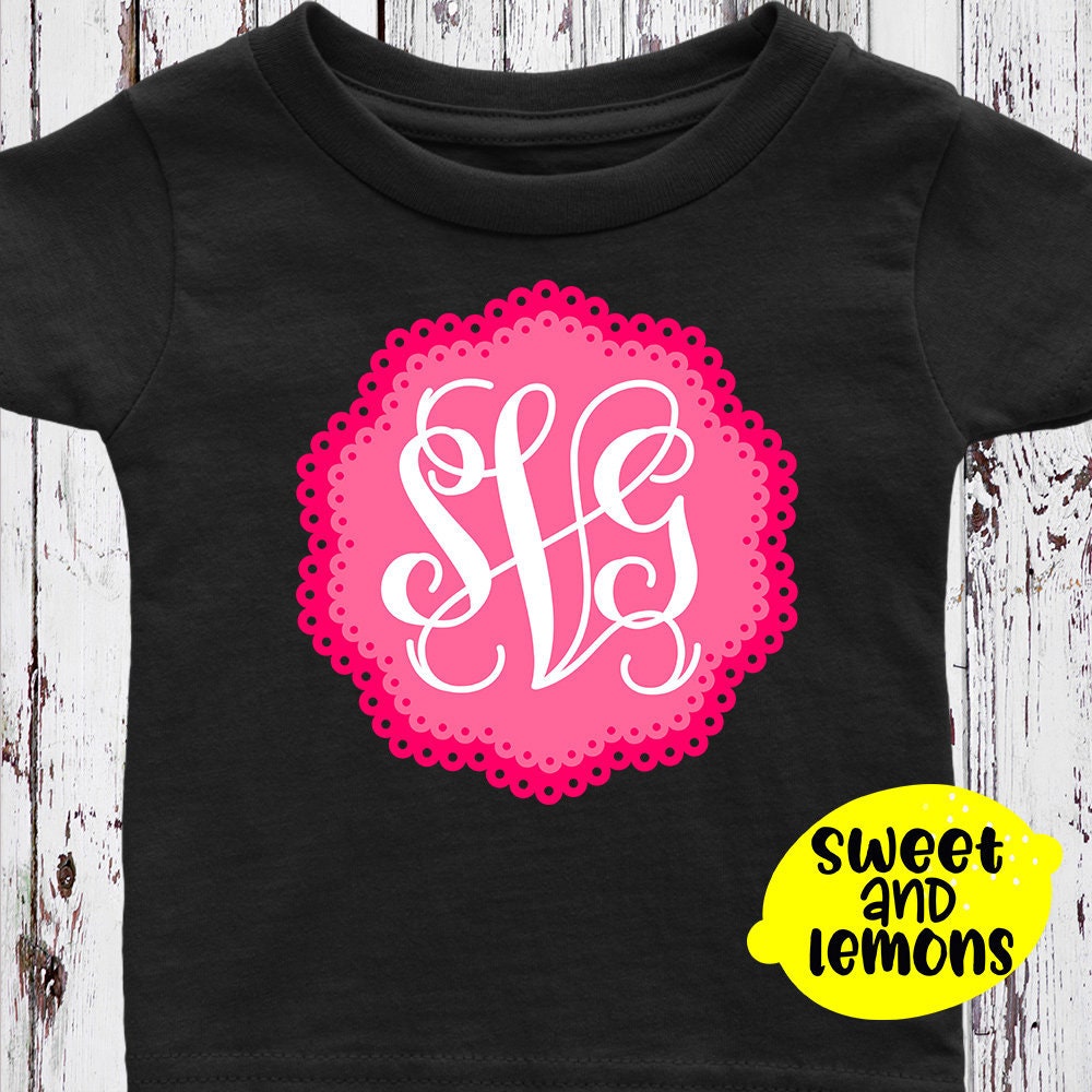 Pink Mongram Frame Pink Monogram Design Circle Frame - Etsy