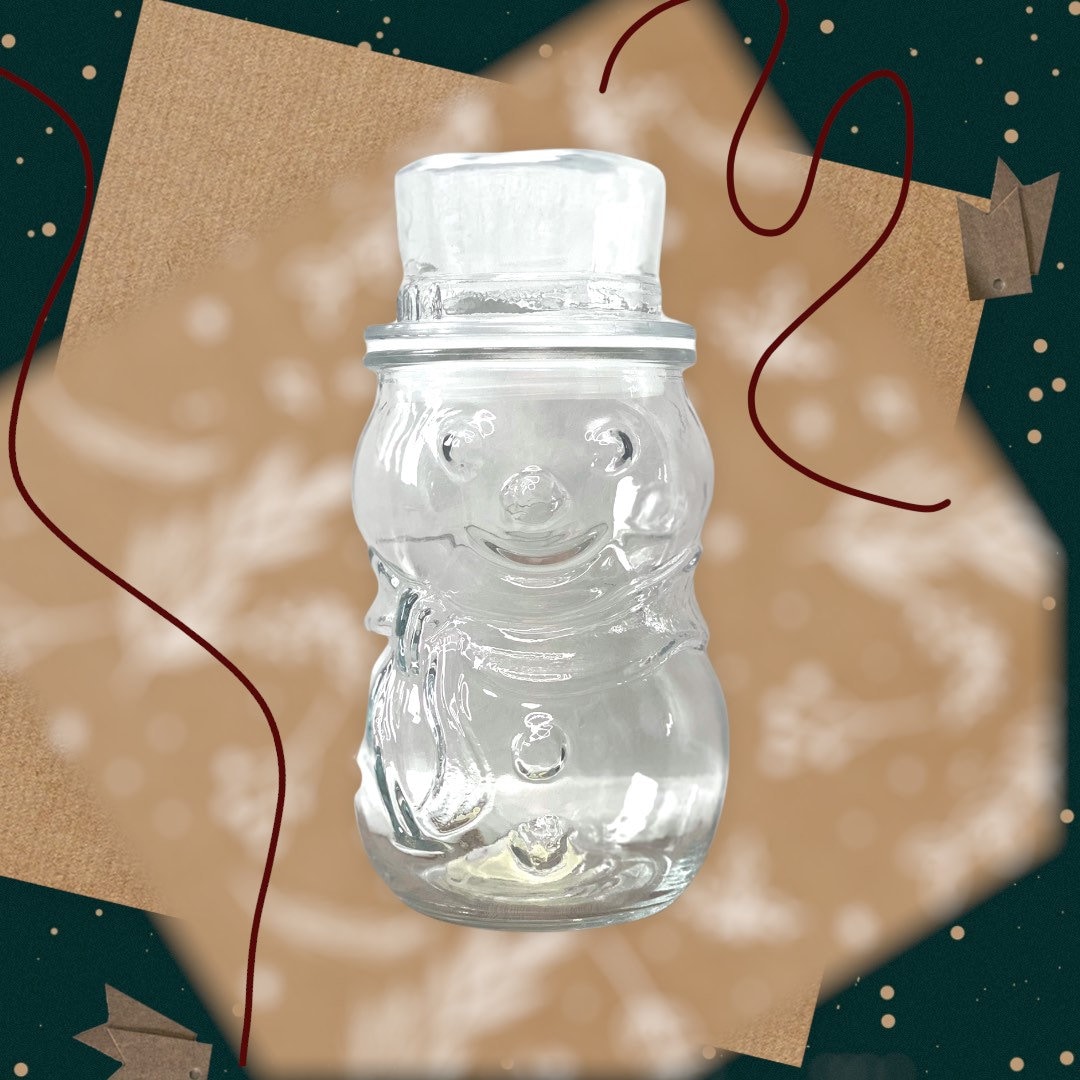 Vintage Glass Snowman Jar, Vintage Glass Snowman, Vintage Libbey ...