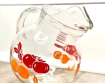Orange Glass Pitcher - Etsy