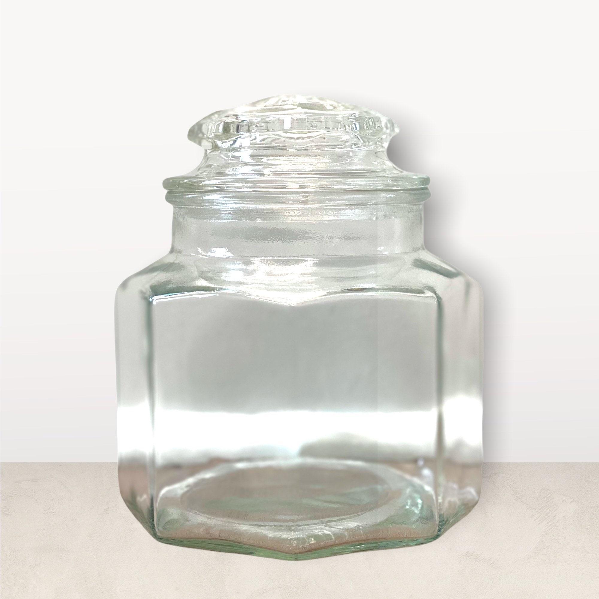 Vintage Octagonal Anchor Hocking Apothecary Glass Jar Vintage - Etsy