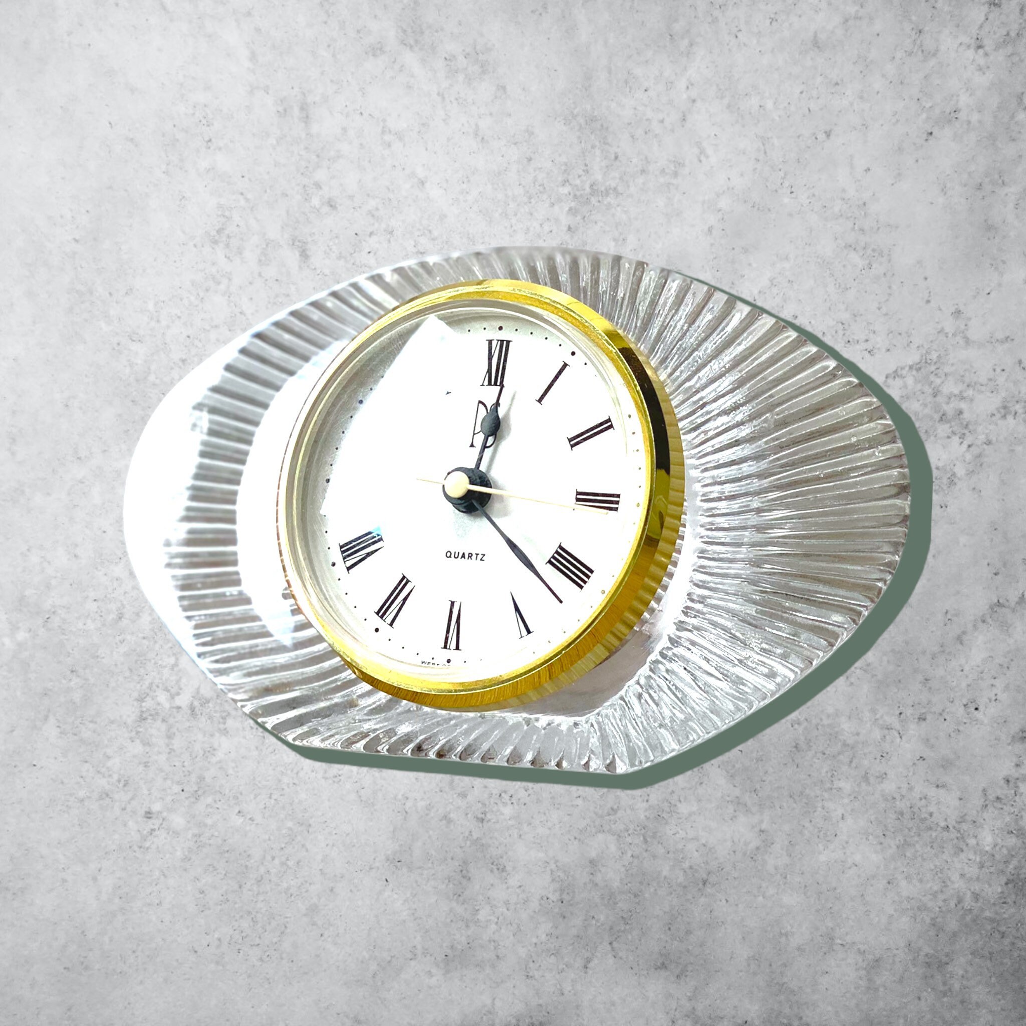Home & Living Home Décor Vintage Lead Crystal Quartz Clock Princess ...