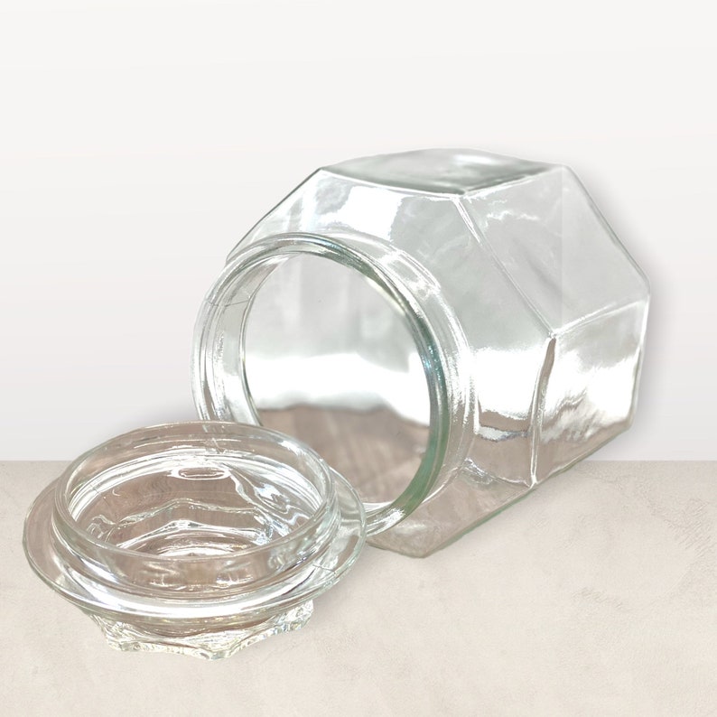 Vintage Octagonal Anchor Hocking Apothecary Glass Jar Vintage - Etsy