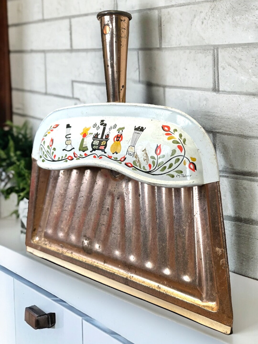 Vintage Floral Dust Pan, Vintage Dust Pan, Vintage Metal Dustpan, Metal ...