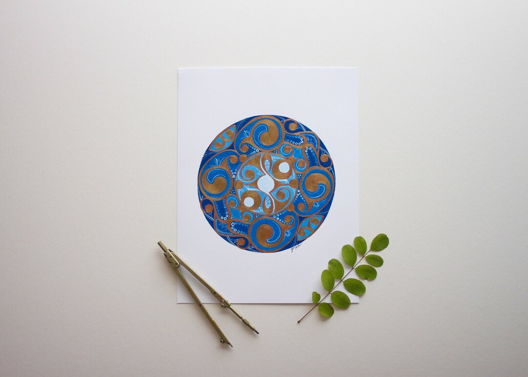 Octopus - Fine Art Celtic Roundel, Celtic Mandala - Etsy