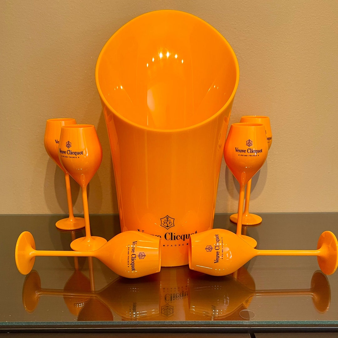 Veuve Clicquot Orange Champagne Flutes or Icebucket - Etsy