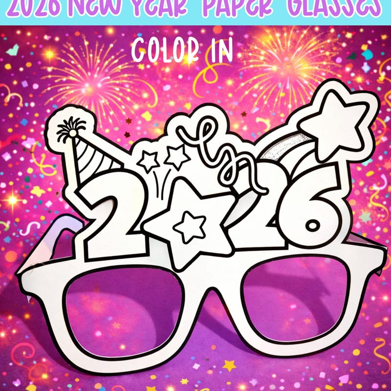 2026 New Year Glasses Printable - Etsy
