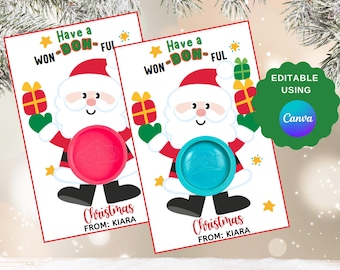 Christmas Play Doh Holder Reindeer, Printable Holiday Class Gifts, Play ...