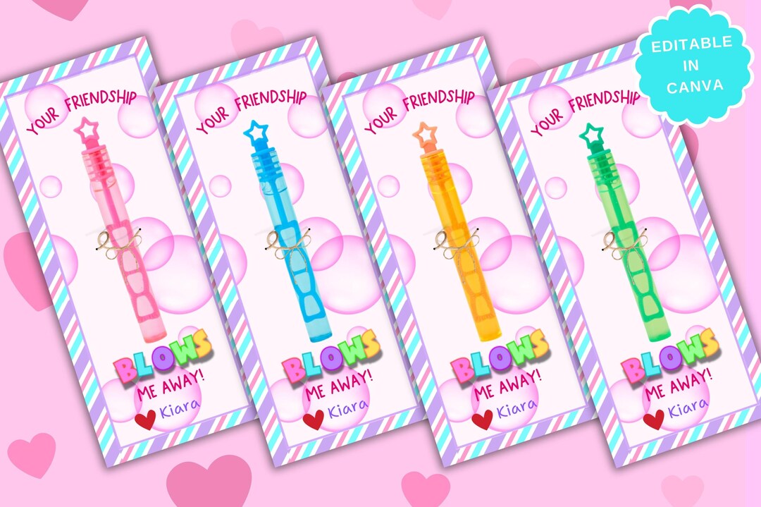 Editable Bubbles Valentine Printable Kids Bubble Valentine Non-food ...