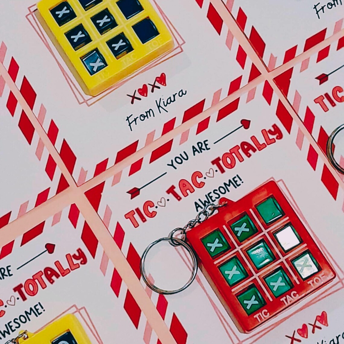 Printable Tic Tac Toe Valentine Classroom Gift Favor, School Valentines ...