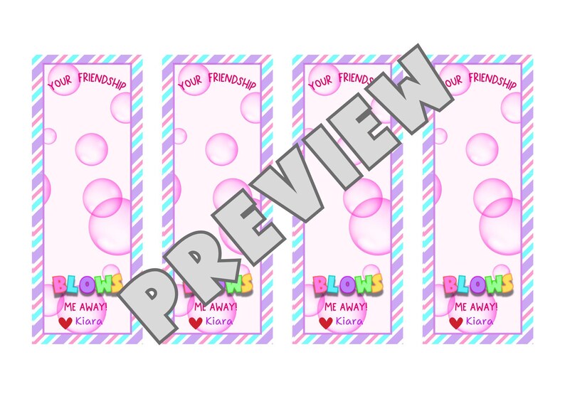 Editable Bubbles Valentine Printable Kids Bubble Valentine Non-food ...