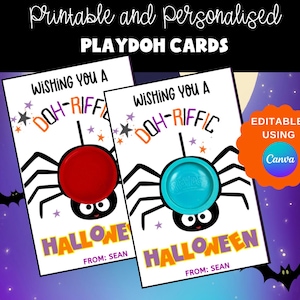 Halloween Play Doh Holder, Printable Holiday Class Gifts, Play Dough ...