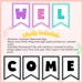 Bright Banner Rainbow Bunting Letters & Welcome Banner Sign Editable ...