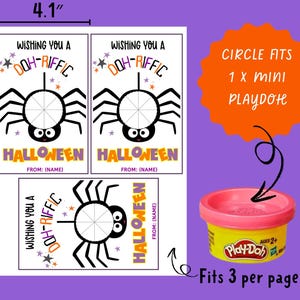 Halloween Play Doh Holder, Printable Holiday Class Gifts, Play Dough ...