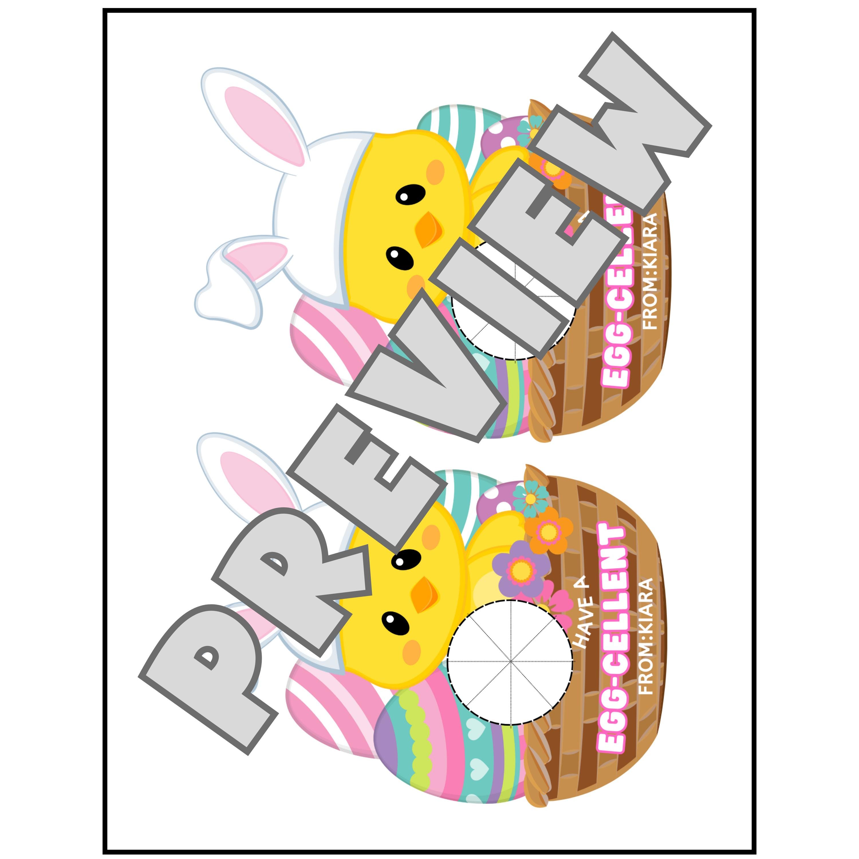Easter Play Doh Holder Printable Chick Easter Eggs Card Basket Play ...