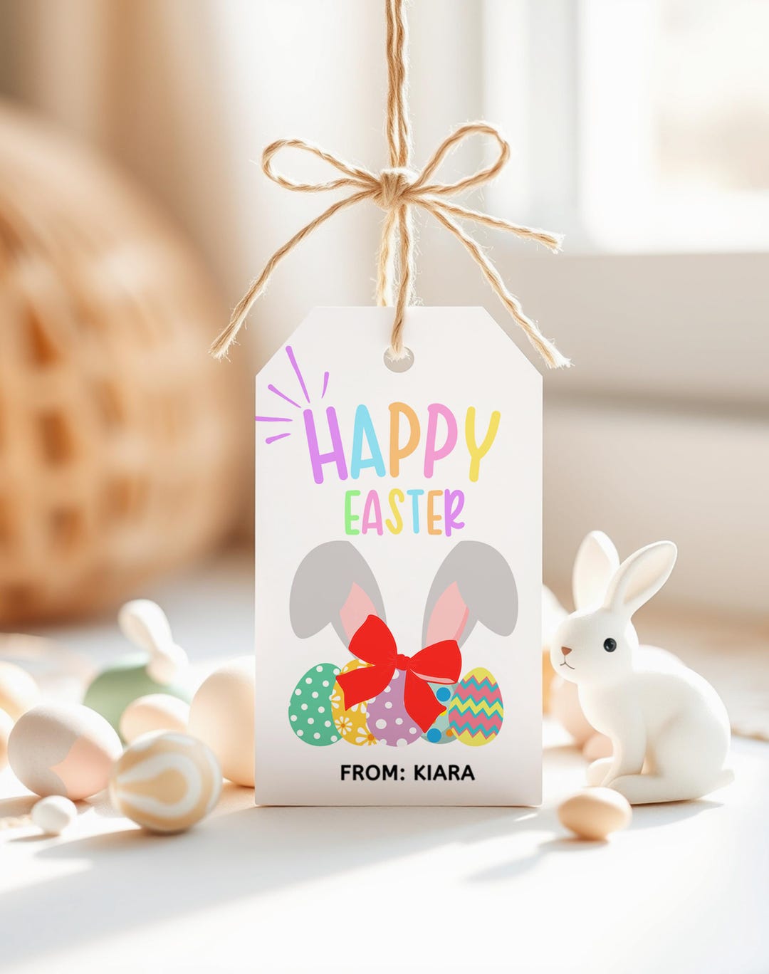 Printable Happy Easter Gift Tag, Instant Download Happy Easter Treat ...
