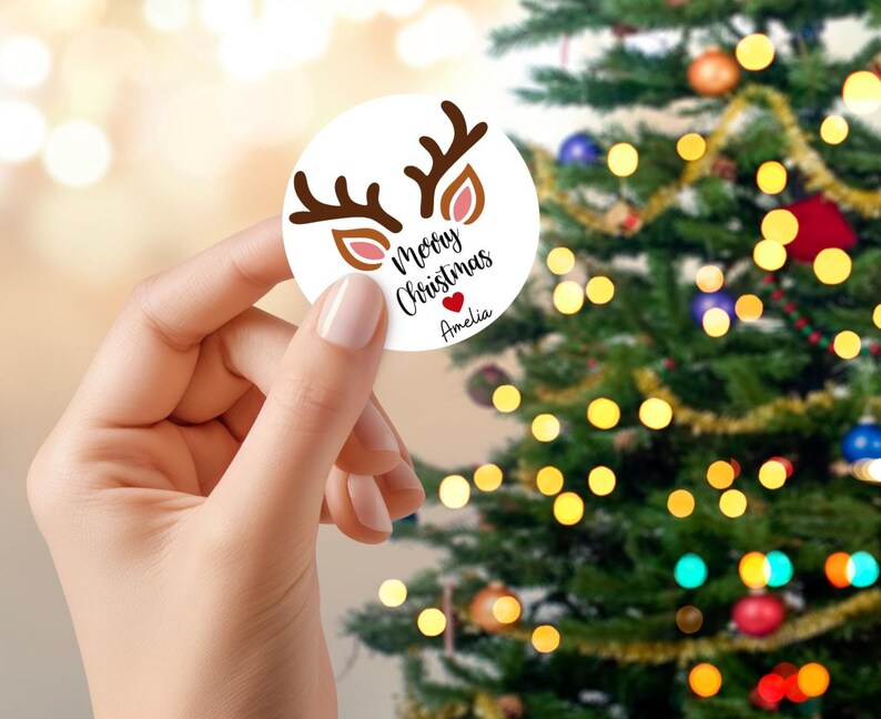 Editable Christmas Stickers Printable Digital Custom Personalised ...