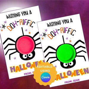 Halloween Play Doh Holder, Printable Holiday Class Gifts, Play Dough ...