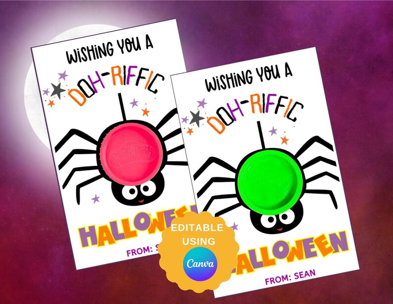 Halloween Play Doh Holder, Printable Holiday Class Gifts, Play Dough ...