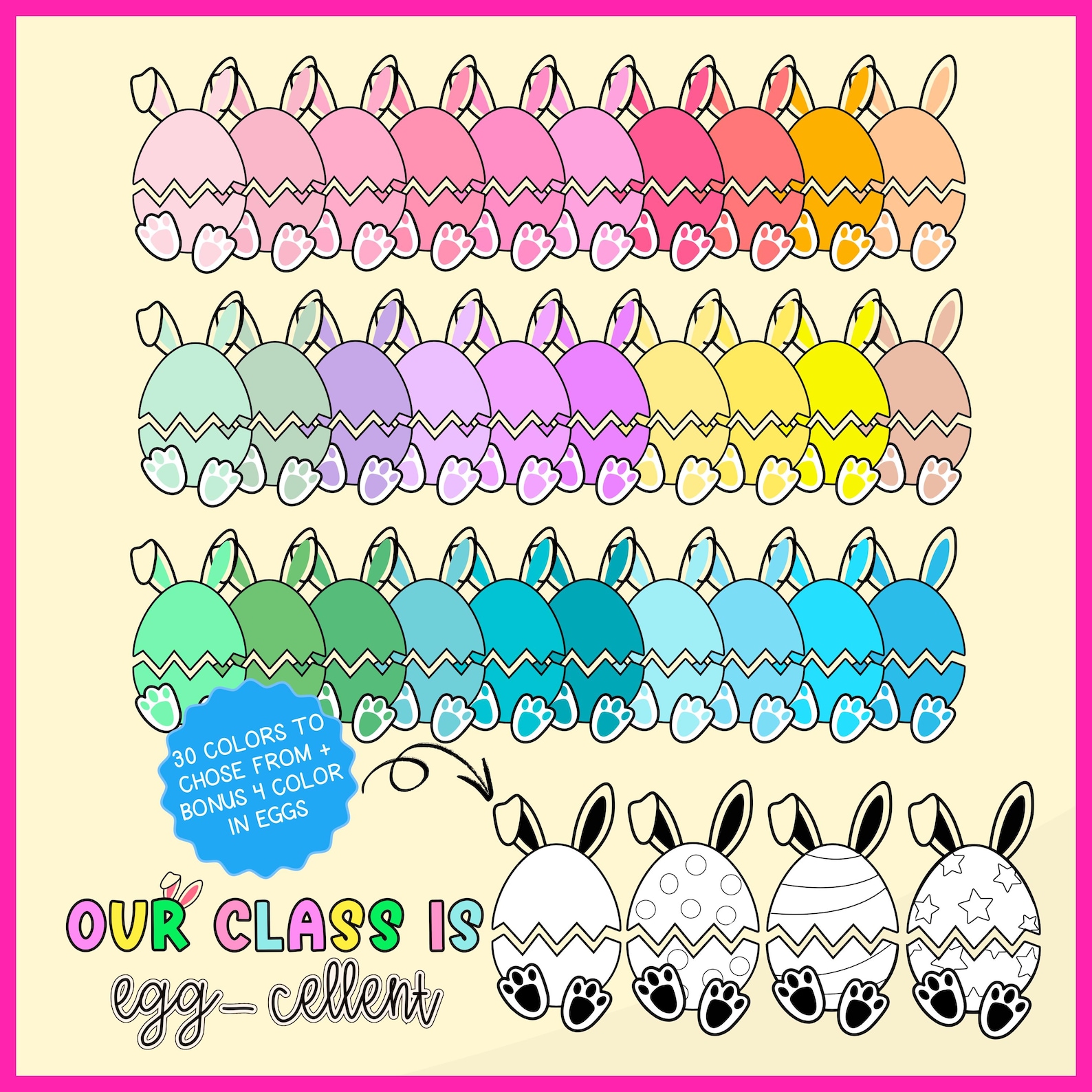 Easter Bulletin Board | Easter Egg Class Decor | Children’s Faces ...