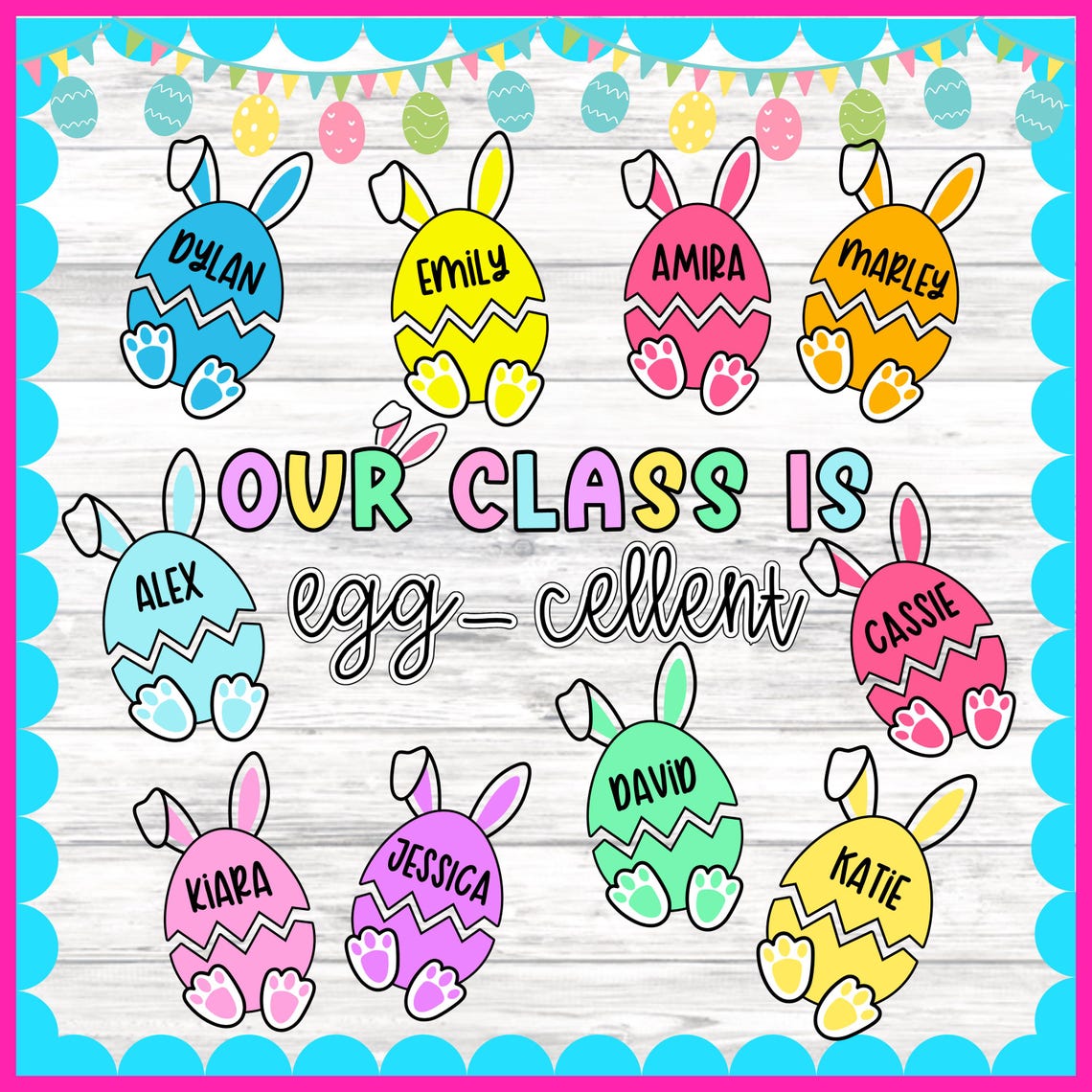 Easter Bulletin Board | Easter Egg Class Decor | Children’s Faces ...