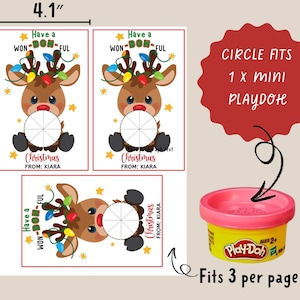 Christmas Play Doh Holder Reindeer, Printable Holiday Class Gifts, Play ...