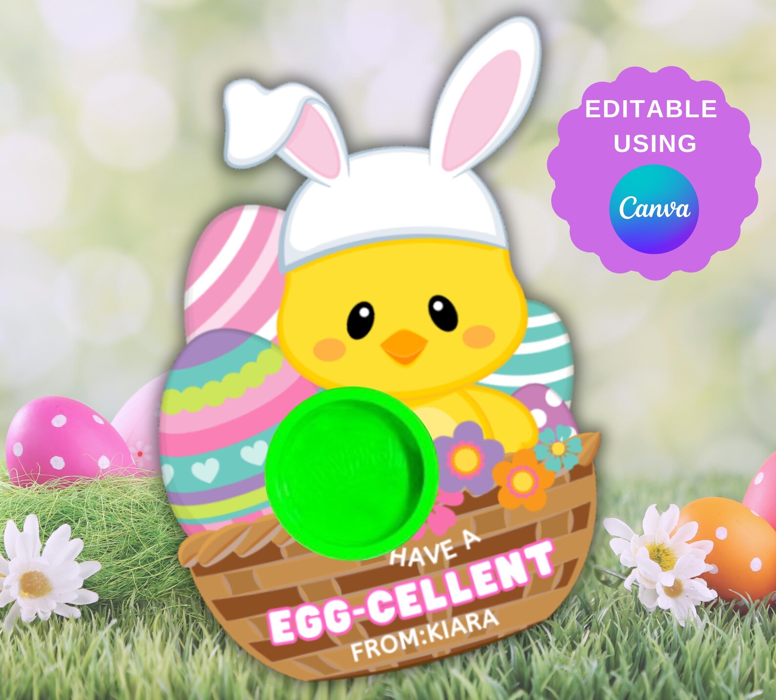 Easter Play Doh Holder Printable Chick Easter Eggs Card Basket Play ...