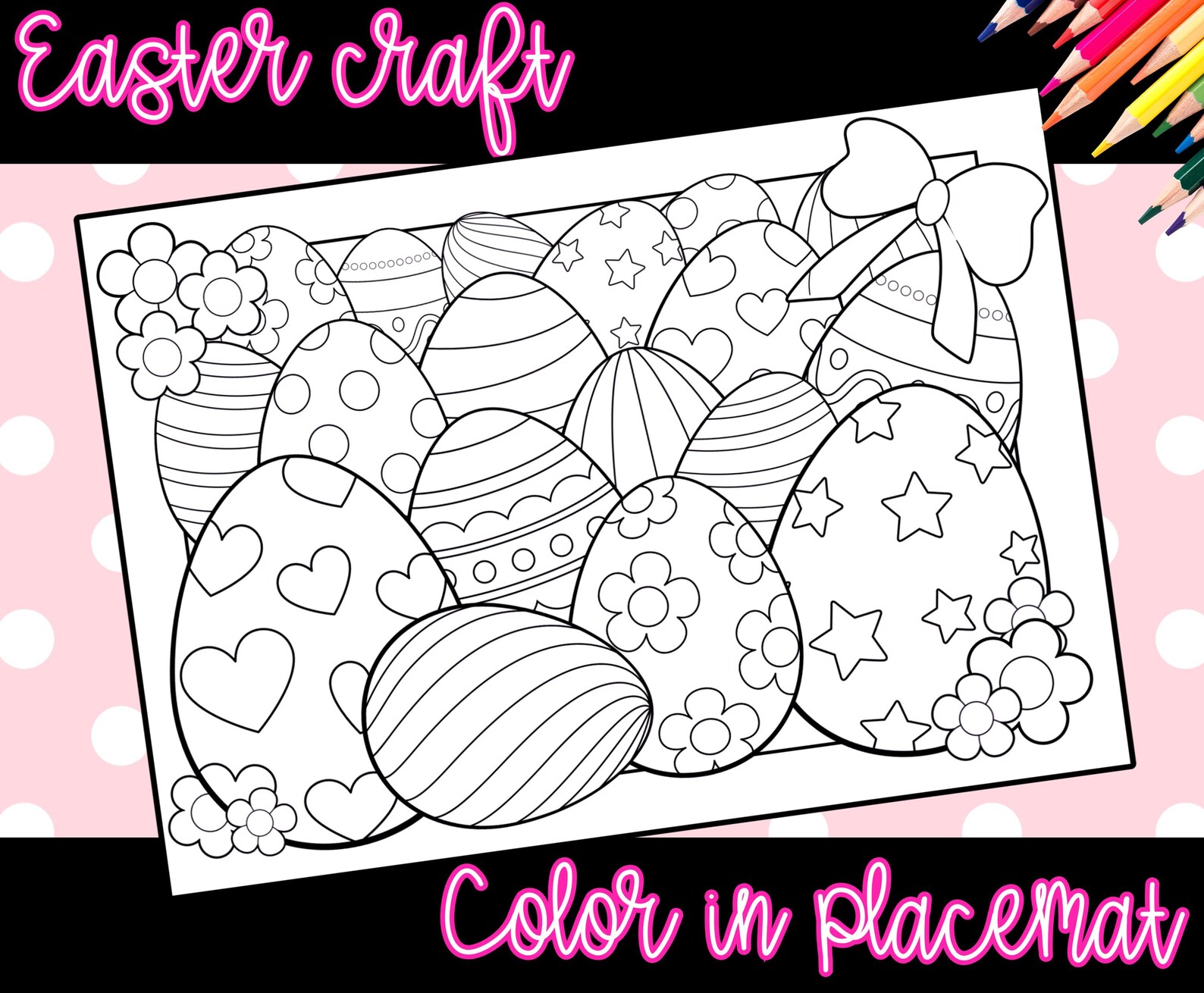 Easter Egg Colouring Page, Fun Easter Printable, Adult and Kids ...