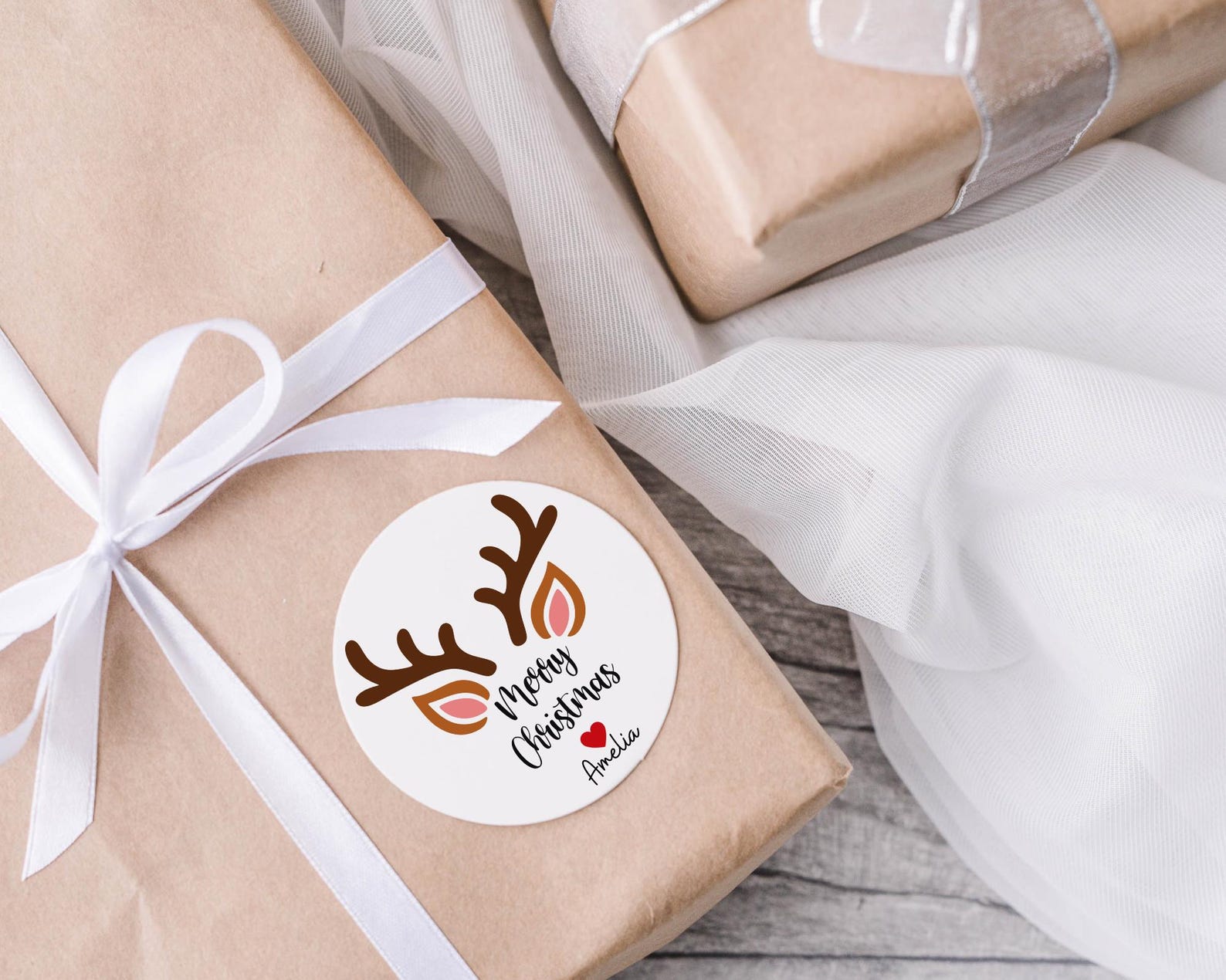 Editable Christmas Stickers Printable Digital Custom Personalised ...