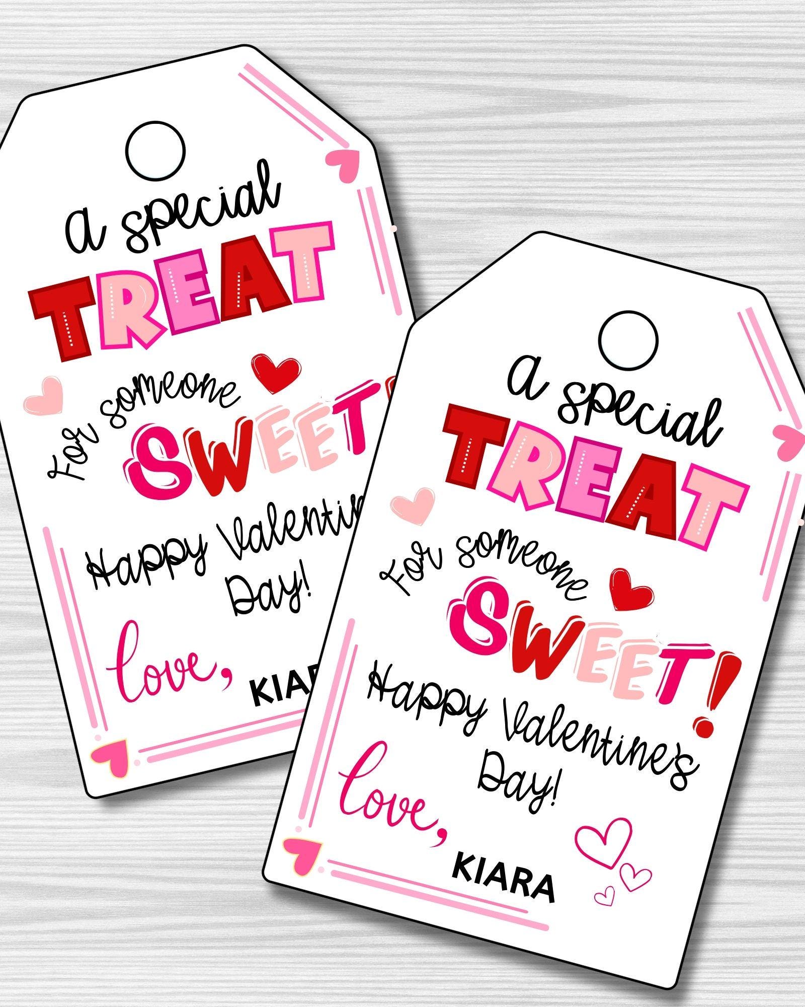 Valentine's Day Gift Tag, Sweet Treat, Valentine Gift Label, Kids ...