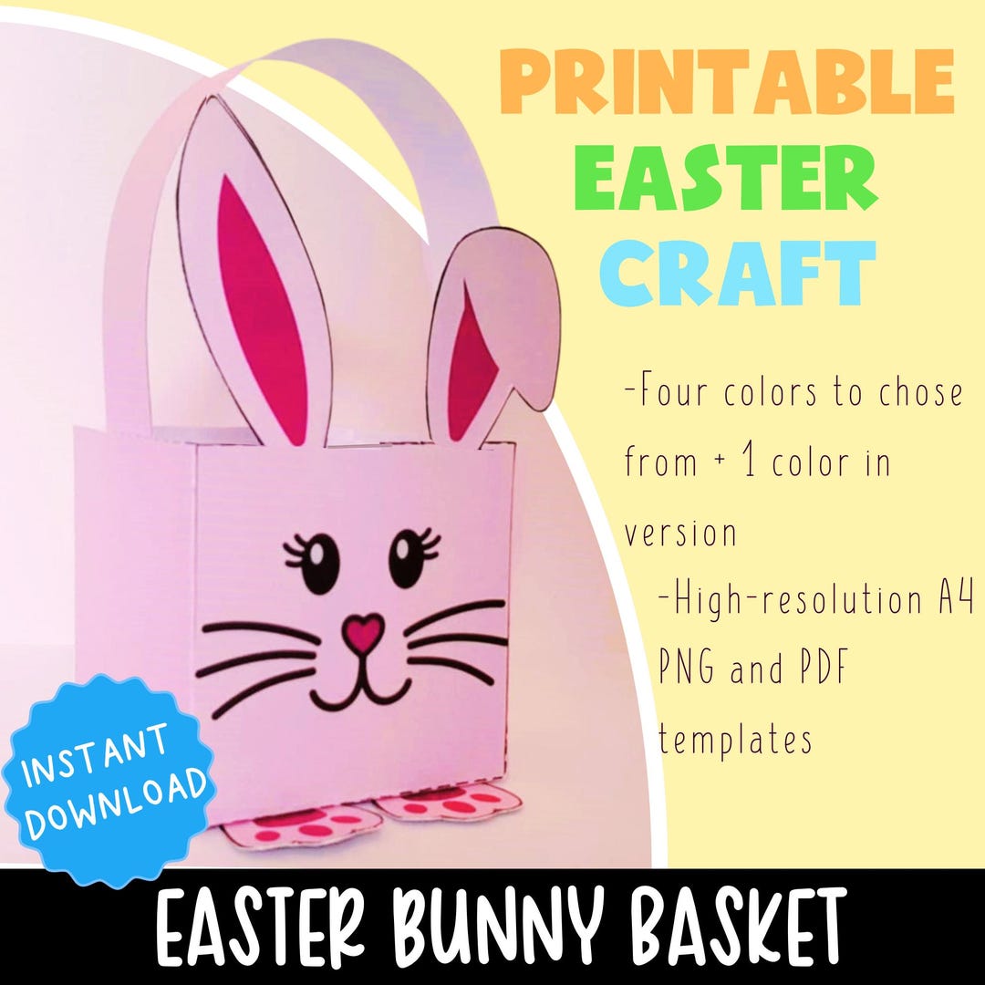 Printable Easter Basket, Easter Basket Craft, Easter Basket Template ...