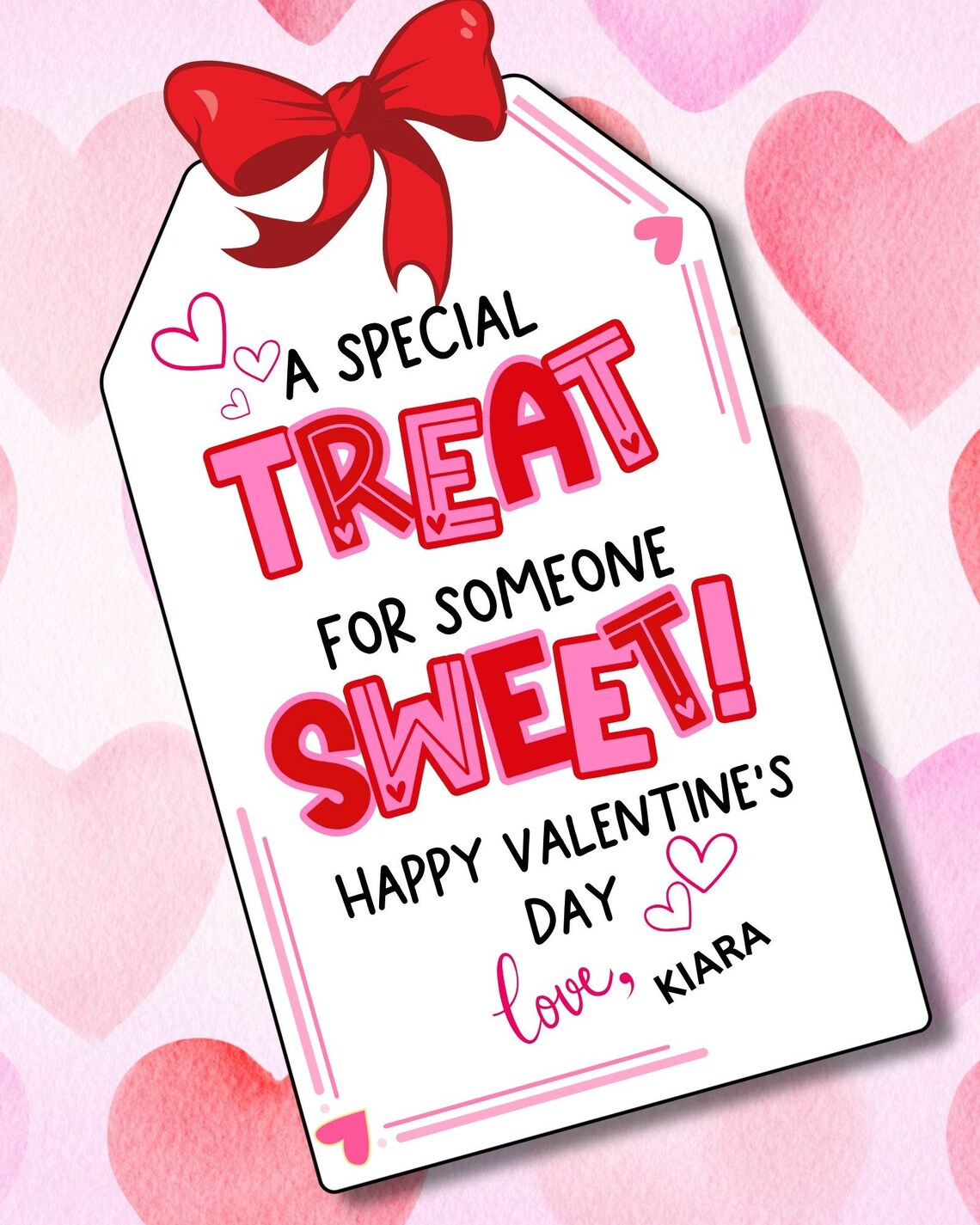 Valentine's Day Gift Tag, Sweet Treat, Valentine Gift Label, Kids ...