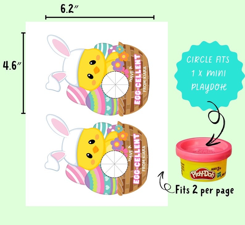 Easter Play Doh Holder Printable Chick Easter Eggs Card Basket Play ...