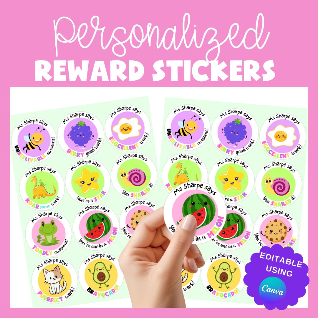 Personalized Teacher Reward Stickers Personalised Student Motivation ...
