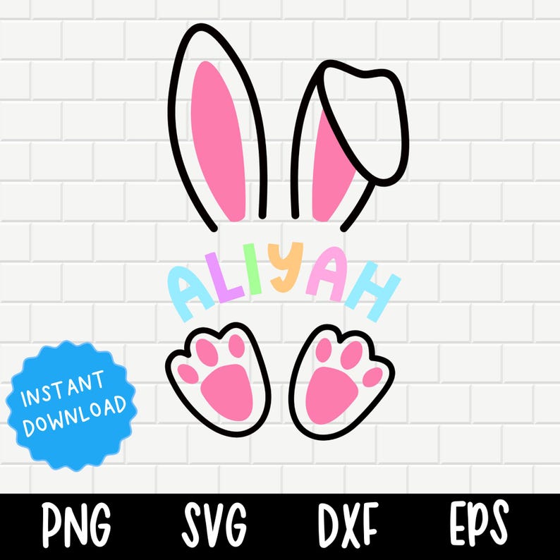 Bunny Name Frame SVG, Digital Download, Svg, Png, Dxf, Eps Easter Bunny ...