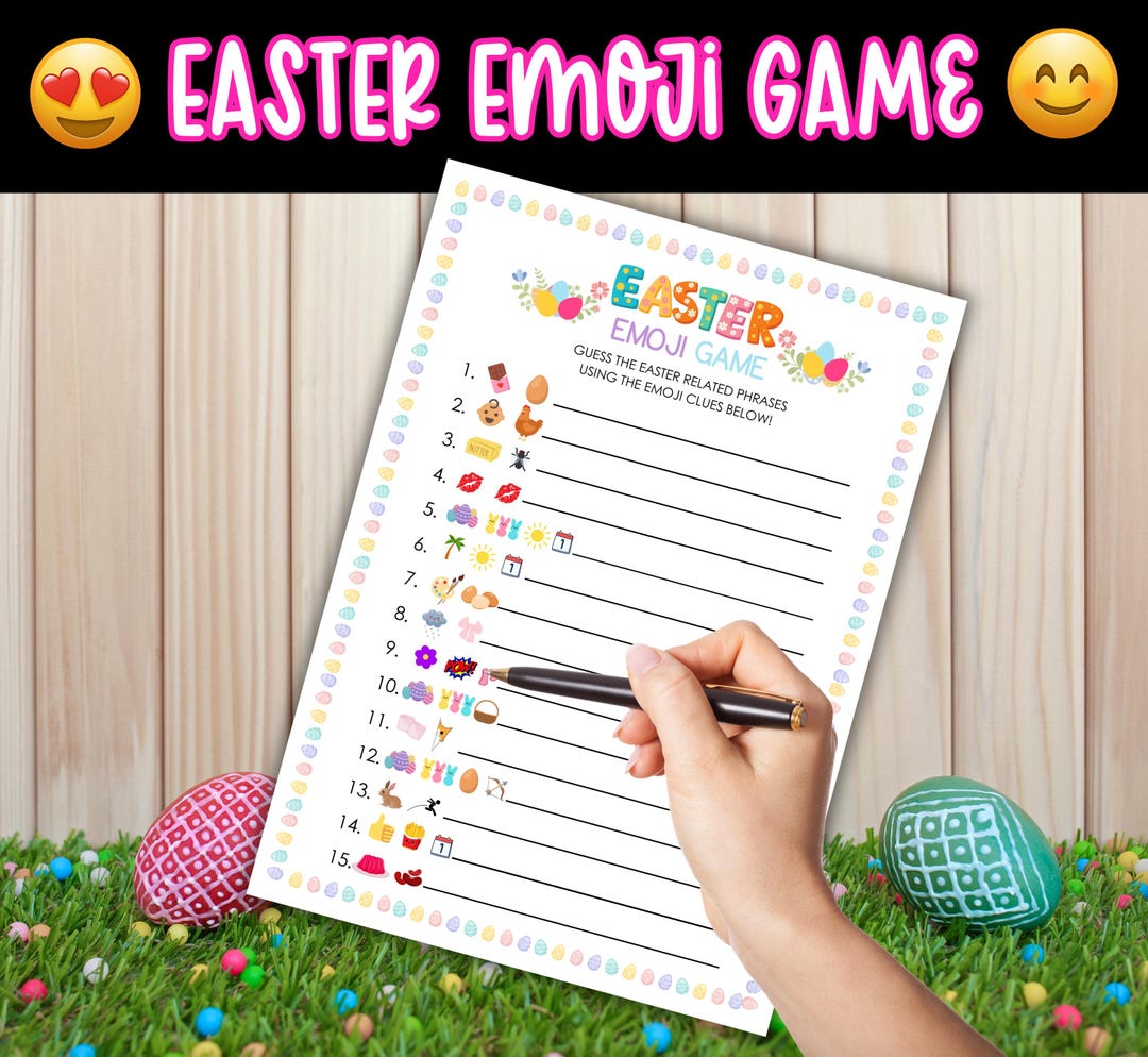 Easter Emoji Pictionary Game, Fun Easter Emoji Game for Kids, Teens ...