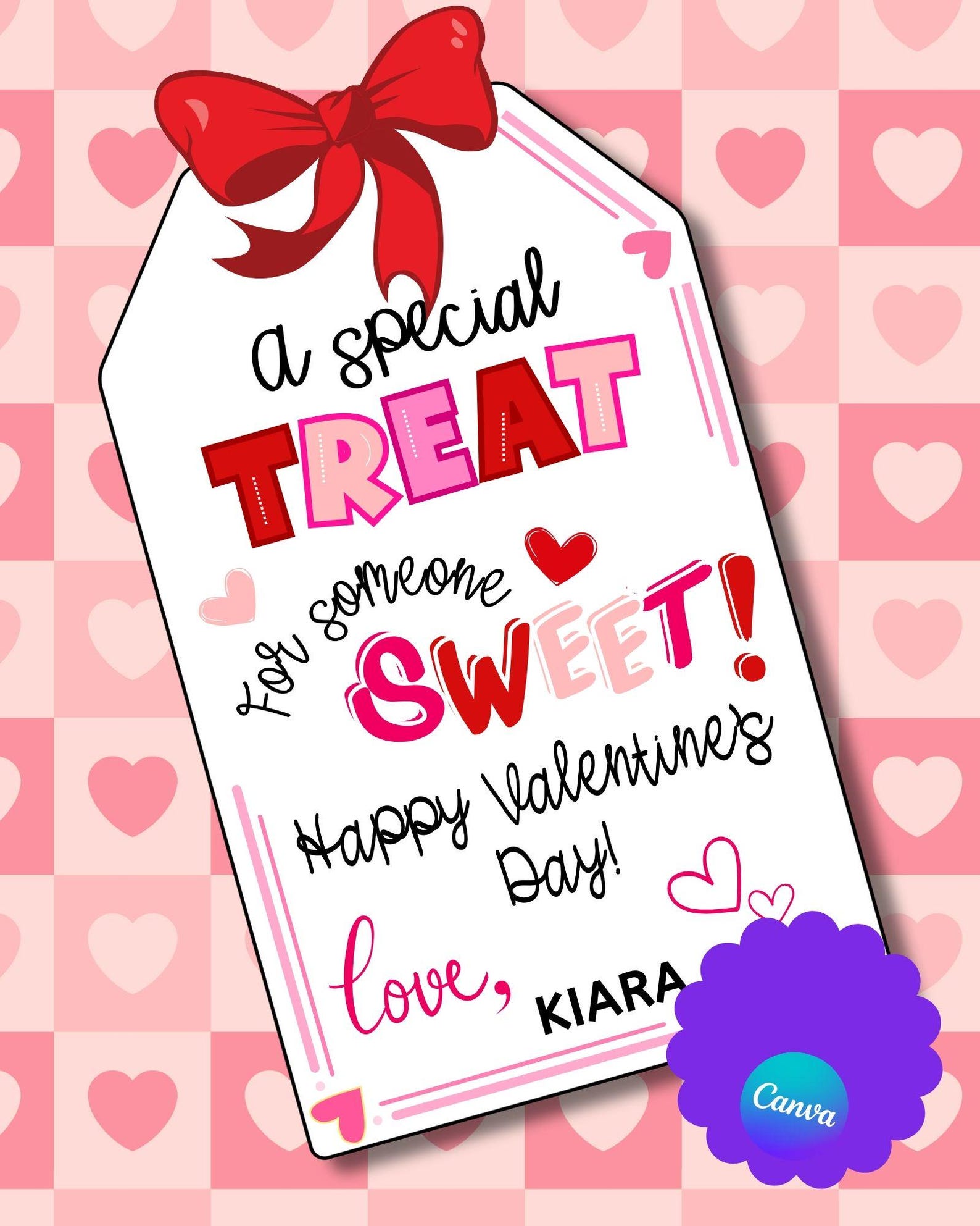 Valentine's Day Gift Tag, Sweet Treat, Valentine Gift Label, Kids ...